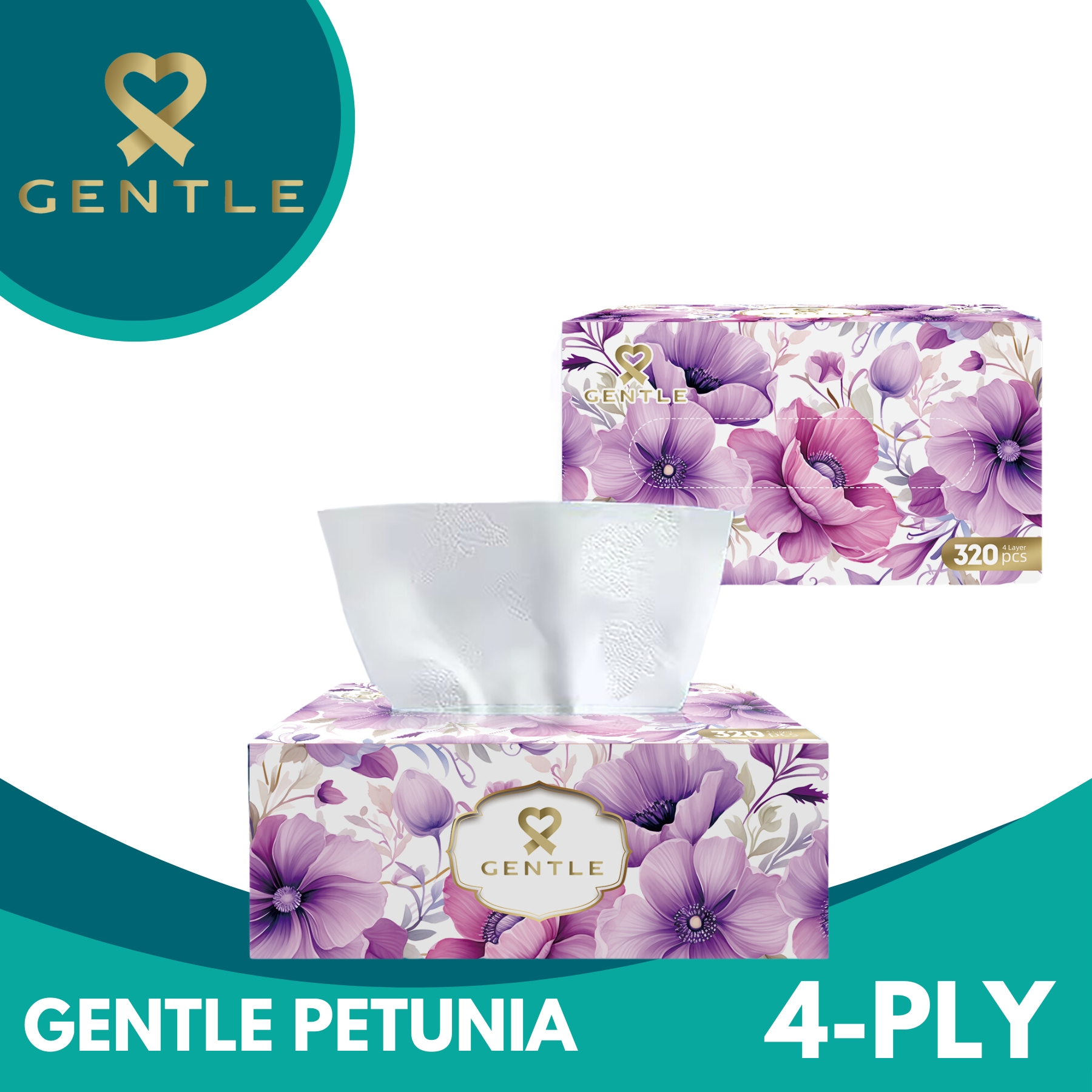 Gentle Petunia Tissue Silky Soft 320s 4ply Perfume Tissue – GENTLE