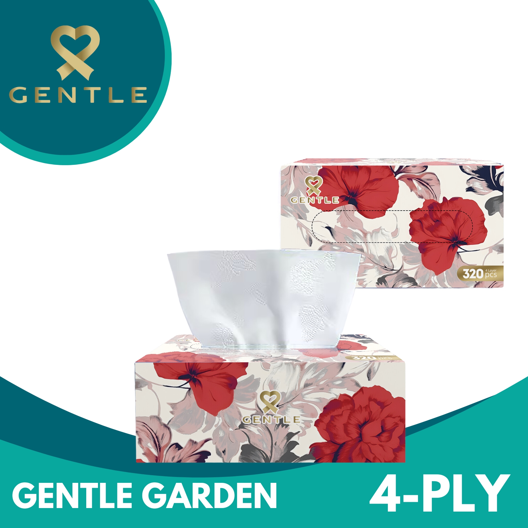 Gentle Garden Tissue Box 320s 4ply Perfume Tissue – GENTLE