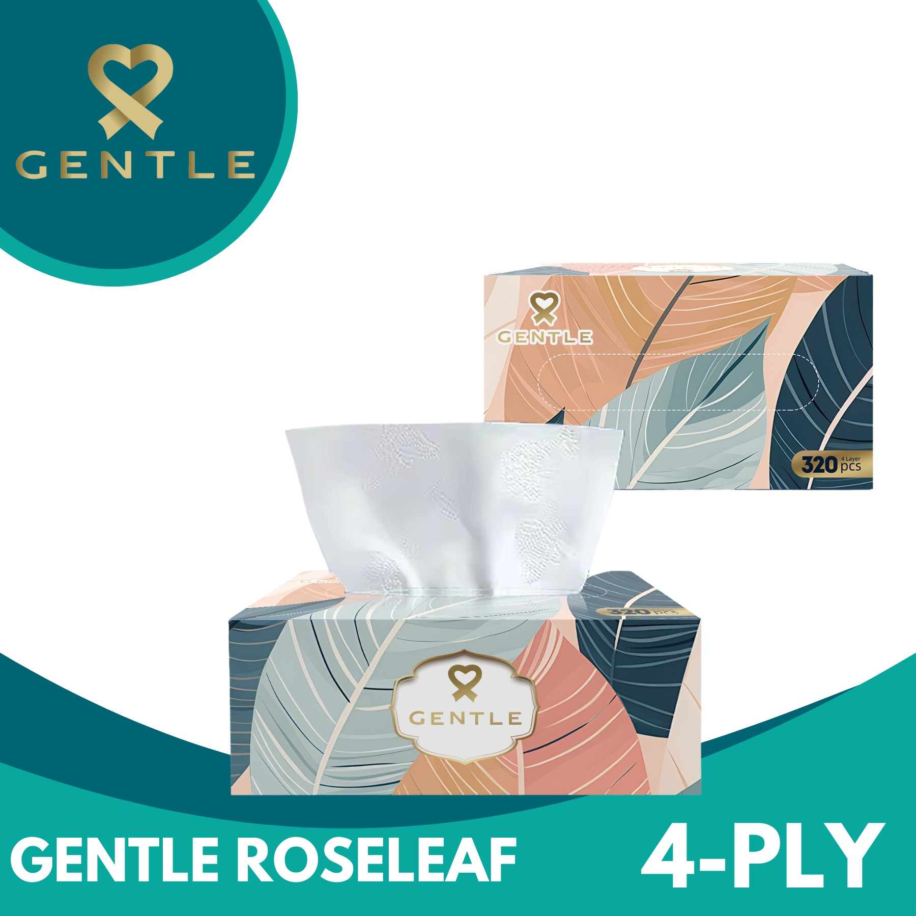 Gentle Roseleaf Tissue Box 320s 4ply Perfume Tissue – GENTLE